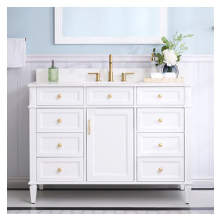 Elisa Freestanding Bath Vanity, Quartz Top, 48" - Transitional ...