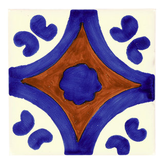 4.25"x4.25" Talavera Mexican Handmade Ceramic Tile, Puebla Terra Cotta ...