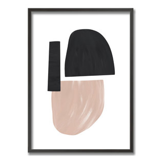 Black and Nude Abstract Shapes Print Wall Art by Uplusmestudio, 16"x24" - Contemporary - Prints ...