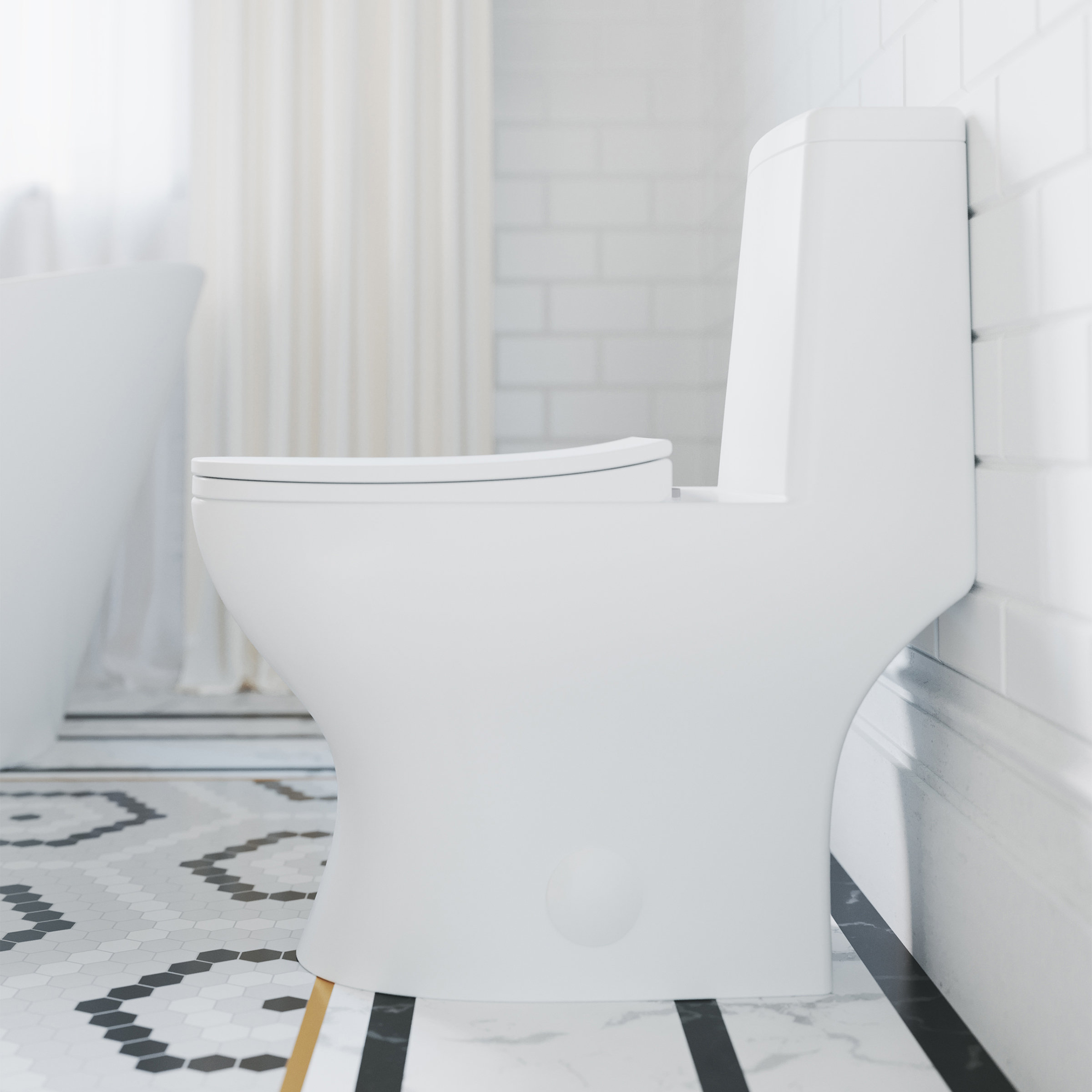 Ivy One-Piece Toilet, Dual Vortex Flush, 1.1/1.6 GPF - Contemporary ...