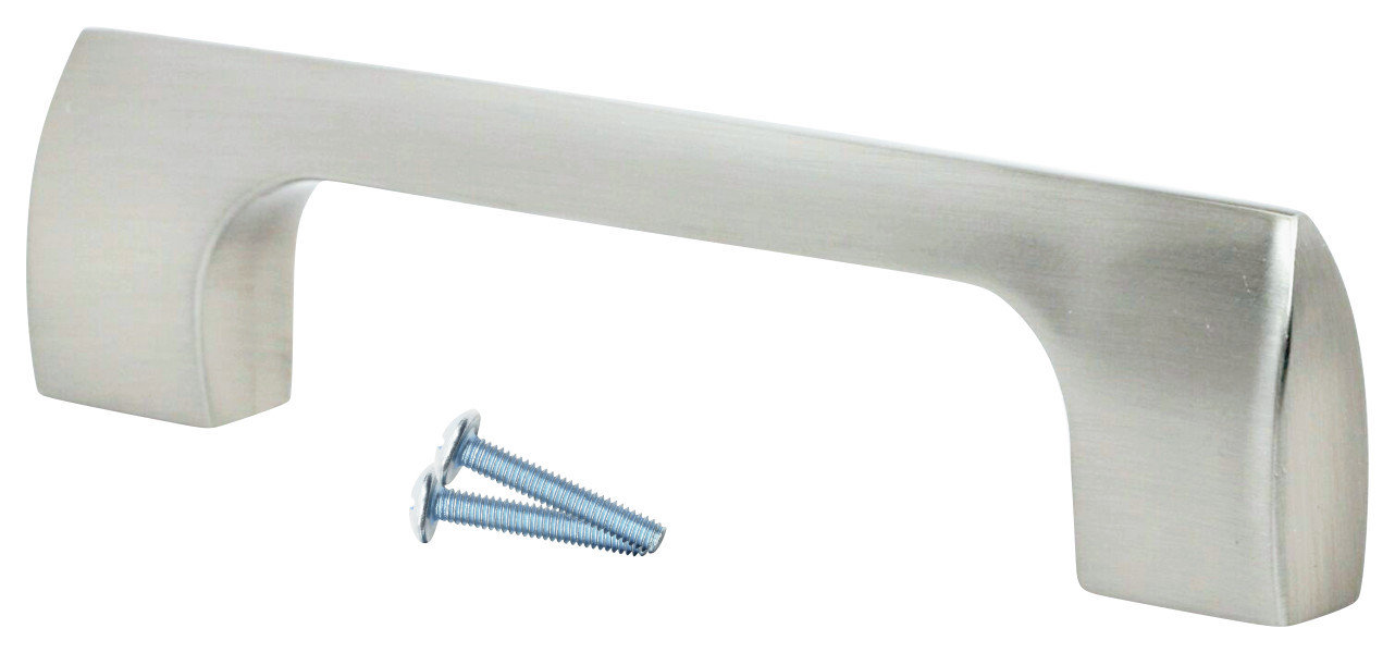 Modern 3-3/4" Centers Brushed Nickel Cabinet Hardware Pull / Handle, 2 ...