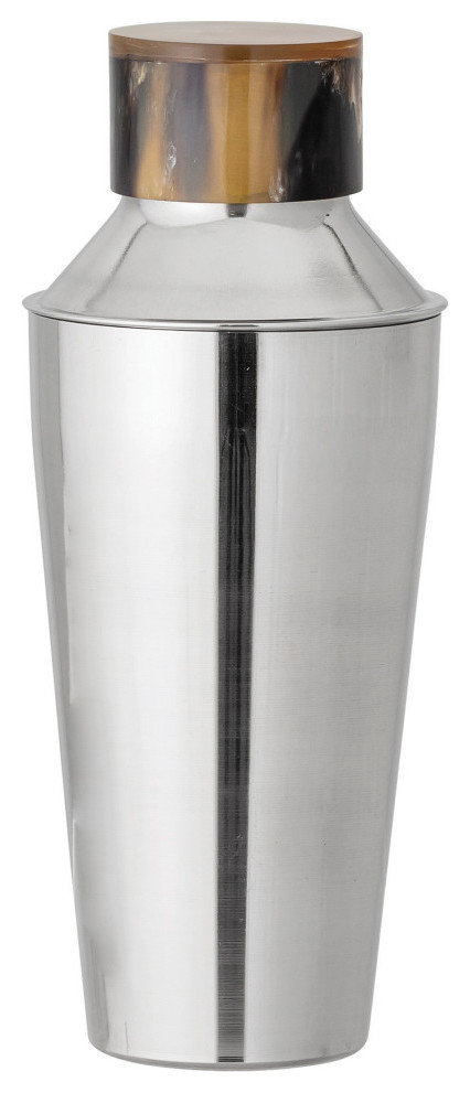 Round Stainless Steel Cocktail Shaker With Horn Top - Modern - Cocktail ...