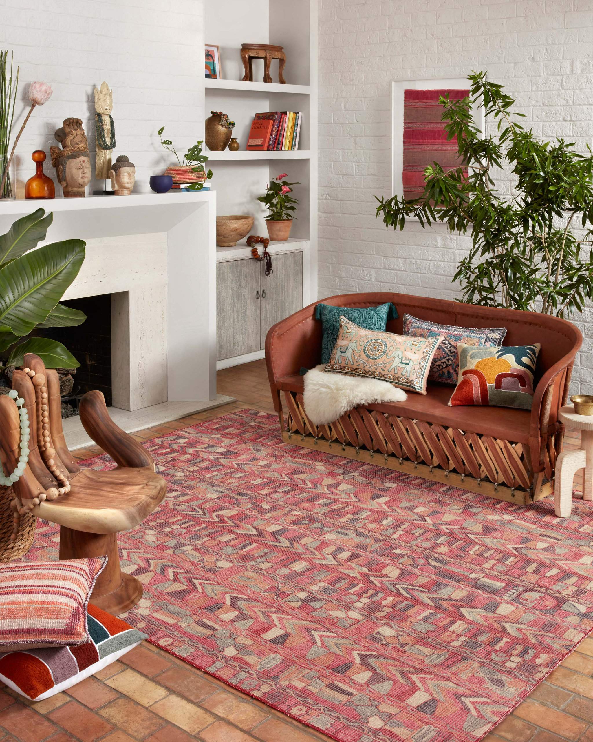 Justina BlakeneyxLoloi Malik Mal-07 Fuchsia/Multi 2'6"x7'6" Rug, 2'6"x7 ...