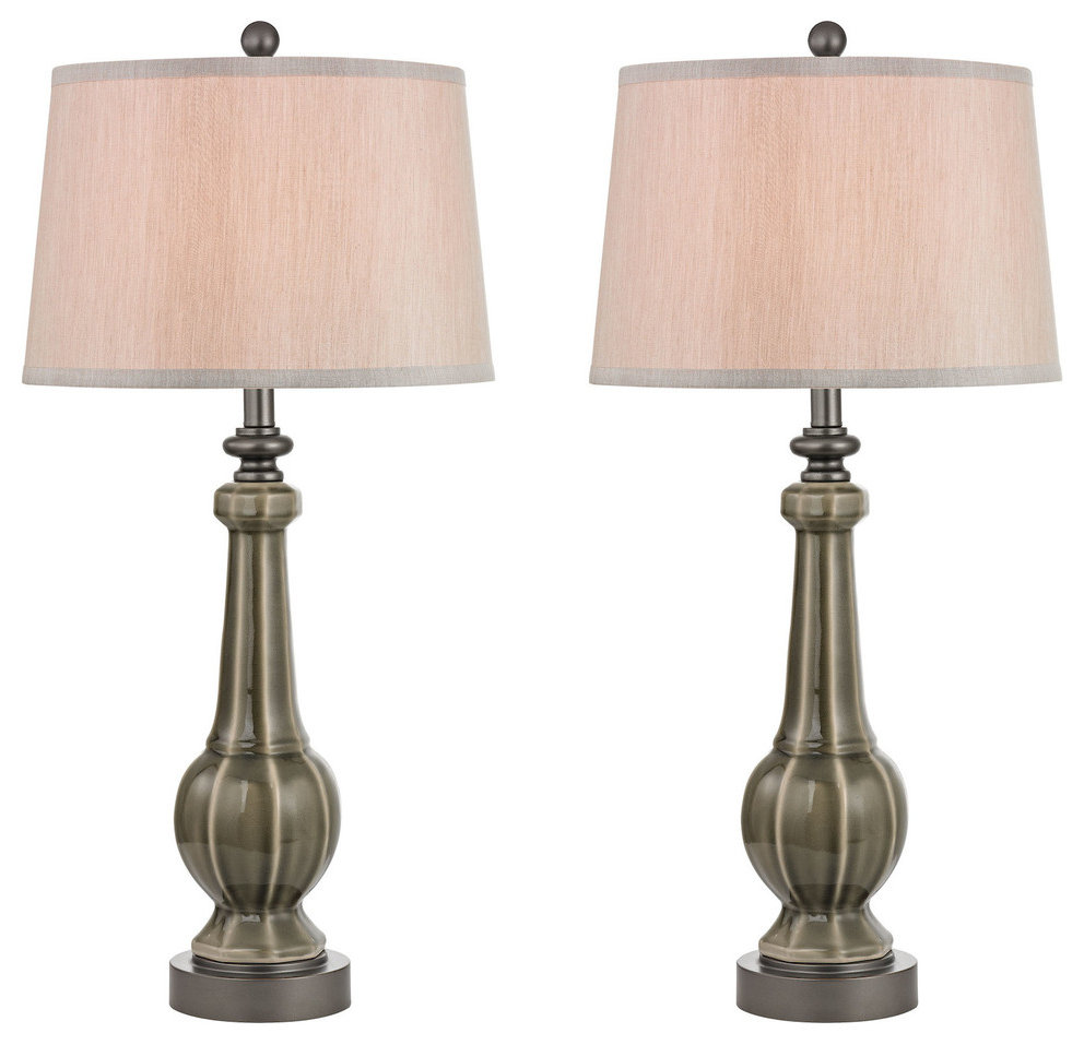 Sailsbury LED Table Lamps, Georgia Gray Glaze, Set of 2 - Traditional ...