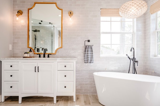 Florida Master Bath Gets a Coastal Look With a Touch of Glam