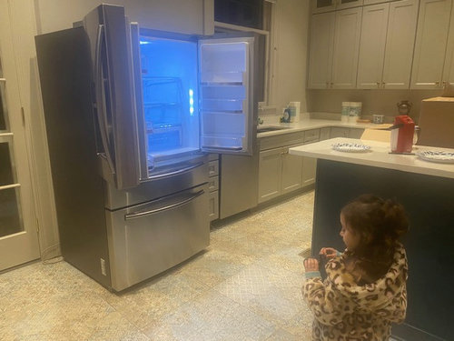 What is the best design for a faux fridge front / fridge cabinet?