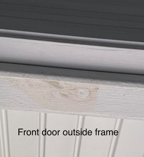 Paint discoloration around front and rear door trim