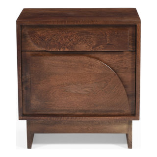 GDF Studio Modern Wood Nightstand with Drawer, Walnut Finish ...