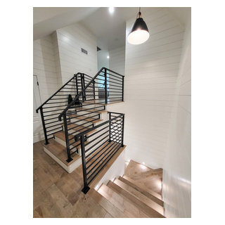 Wide angle view of stair connections - Transitional - Staircase ...