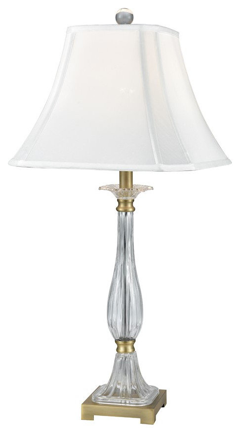 Dale Tiffany Spring Hill 24% Lead Crystal Table Lamp, Golden Brass ...