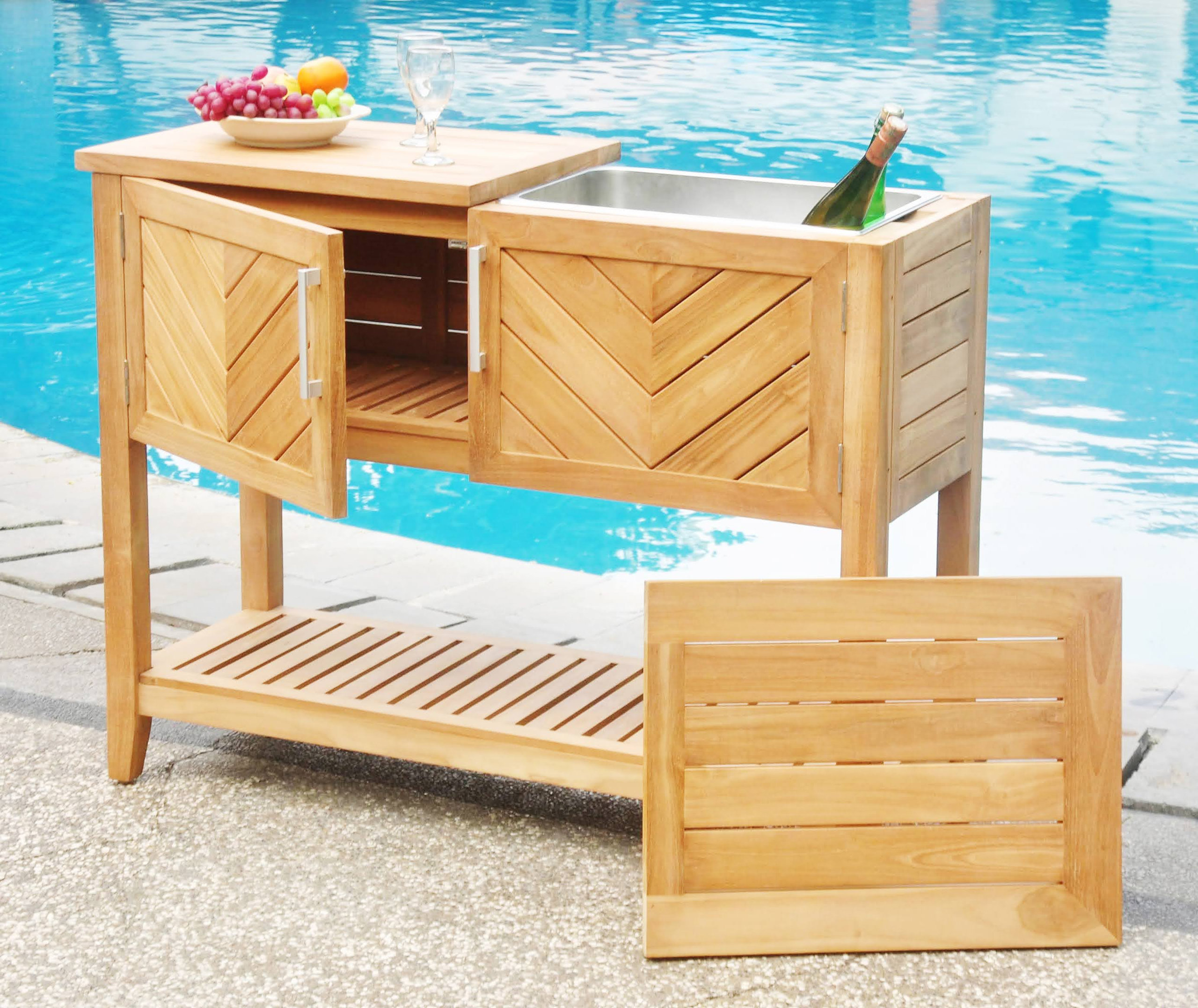 Ventura Teak Console Table - Outdoor, Bar, Patio Serving Area Ample ...