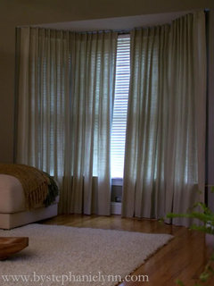 Glass Miter Cut Window in need of window treatments