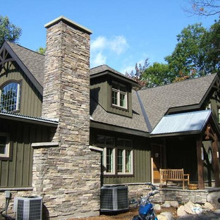 75 Beautiful Rustic Green Exterior Home Pictures & Ideas - October ...