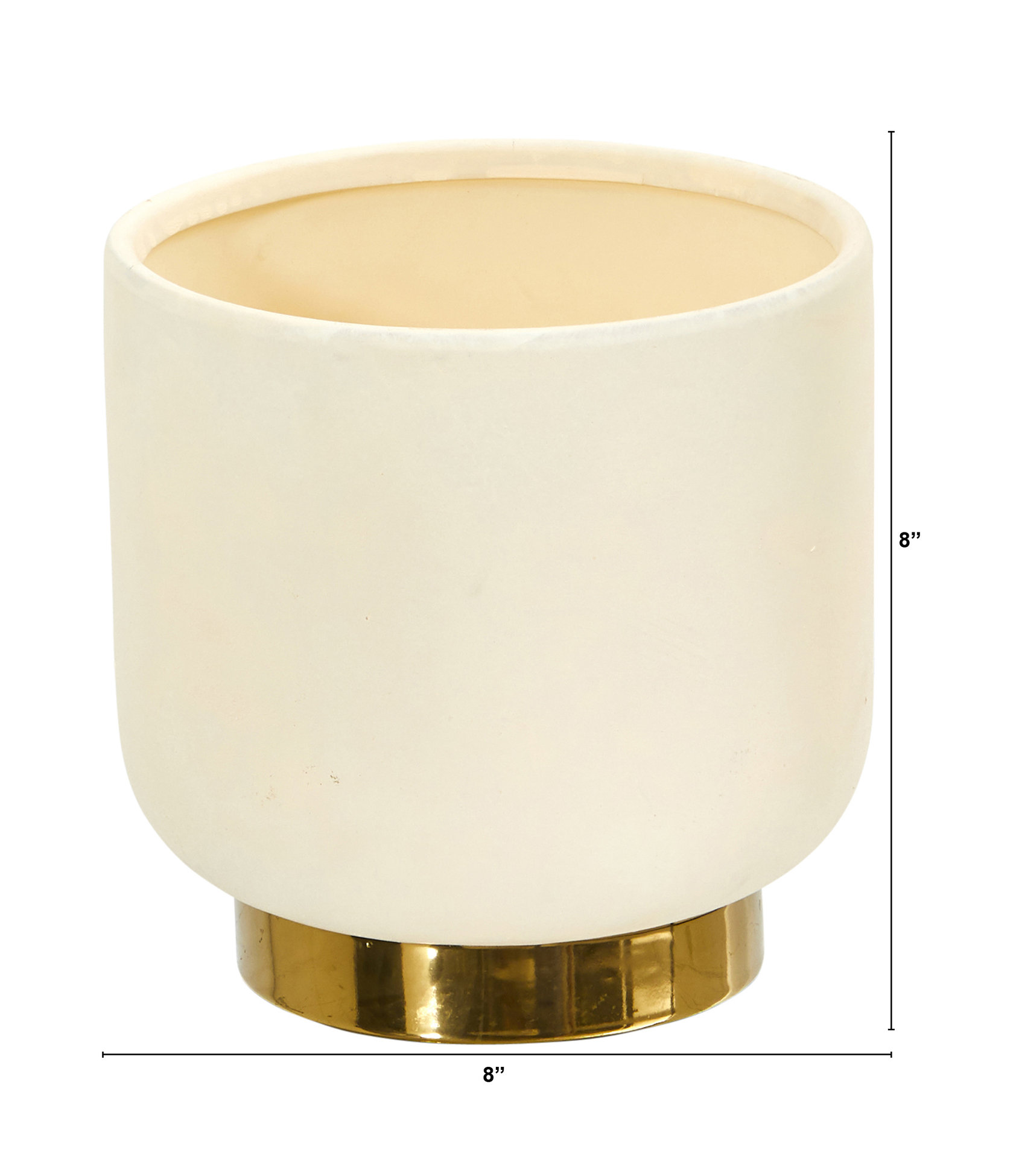 8" Elegance Ceramic Planter With Gold Accents - Contemporary - Indoor ...