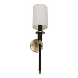 Lenox Sconce, Black Steel and Brass Finish - Transitional - Wall ...