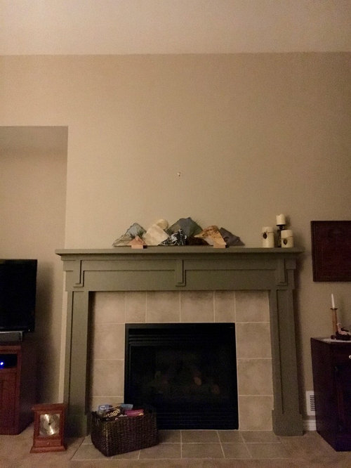 Need help w. placement of art piece above fireplace mantle