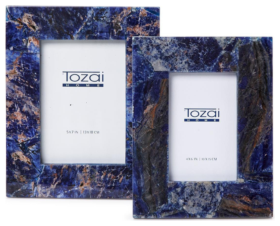 Tozai Set of 2 Sodalite Photo Frames ( 4" x 6" and 5" x 7 ...