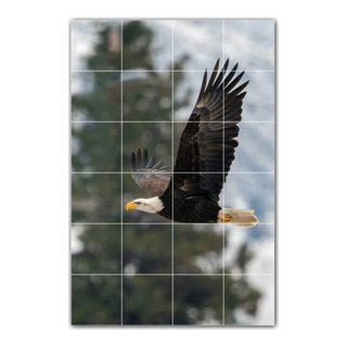 Bird Ceramic Tile Wall Mural HZ500182, 32" Wide x 48" High - Rustic ...