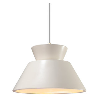 Radiance Trapezoid 1-Light Pendant, Matte White, E26 - Midcentury ...