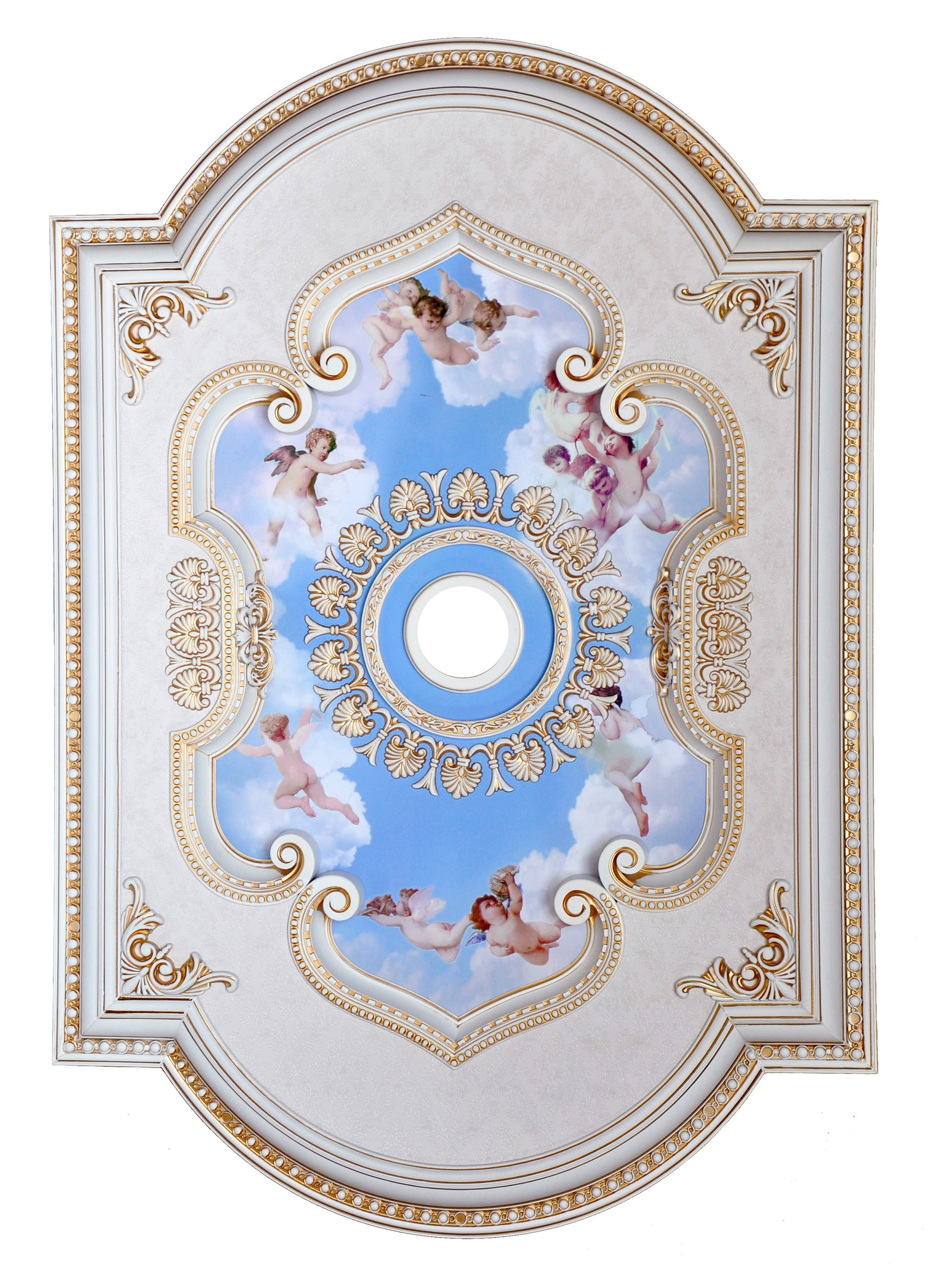 Artistry Lighting, Rectangular 51" x 36" White Ceiling Medallion ...