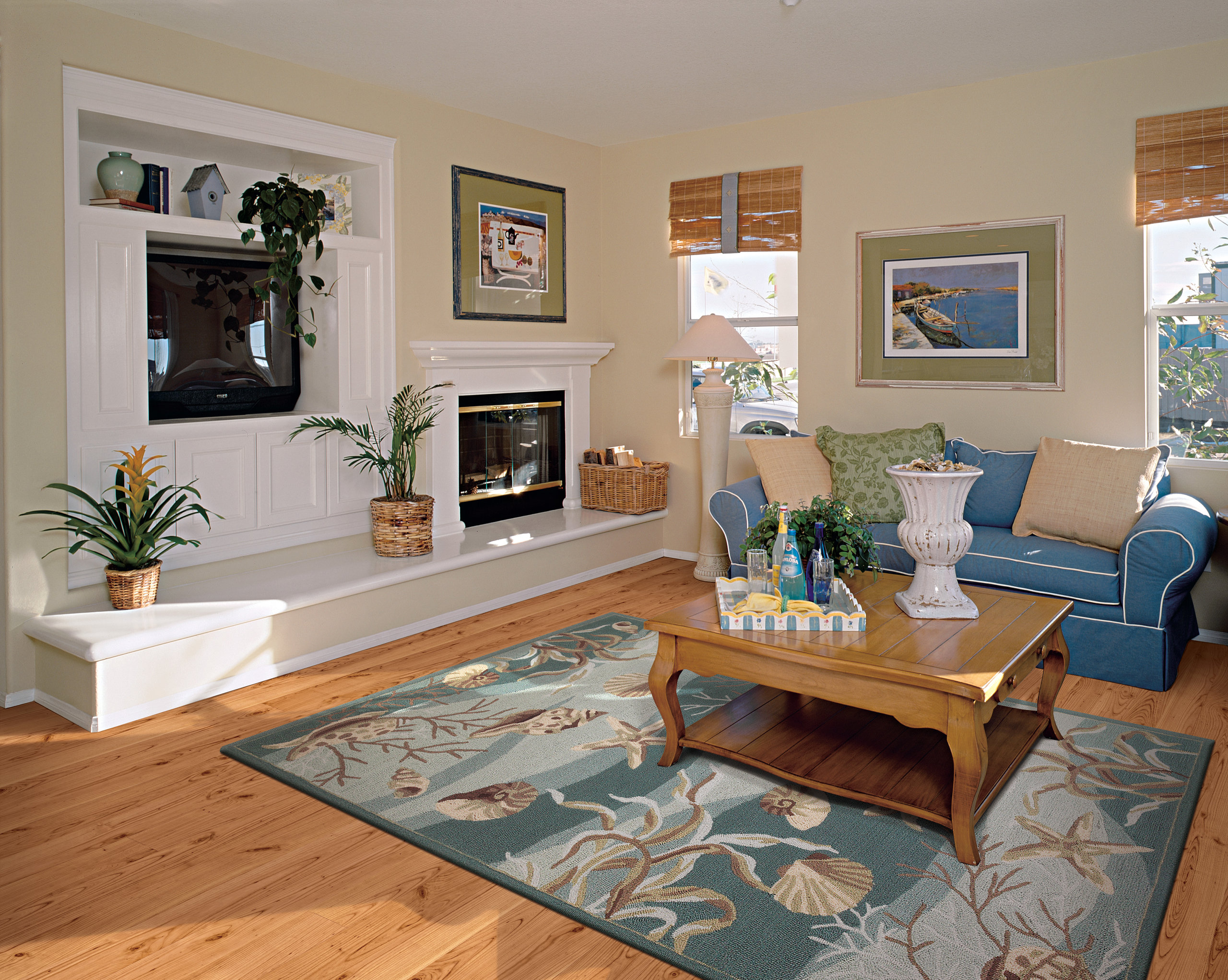 Sonesta 2003 Seafoam Shells Rug, 7'6" Round - Beach Style - Area Rugs ...