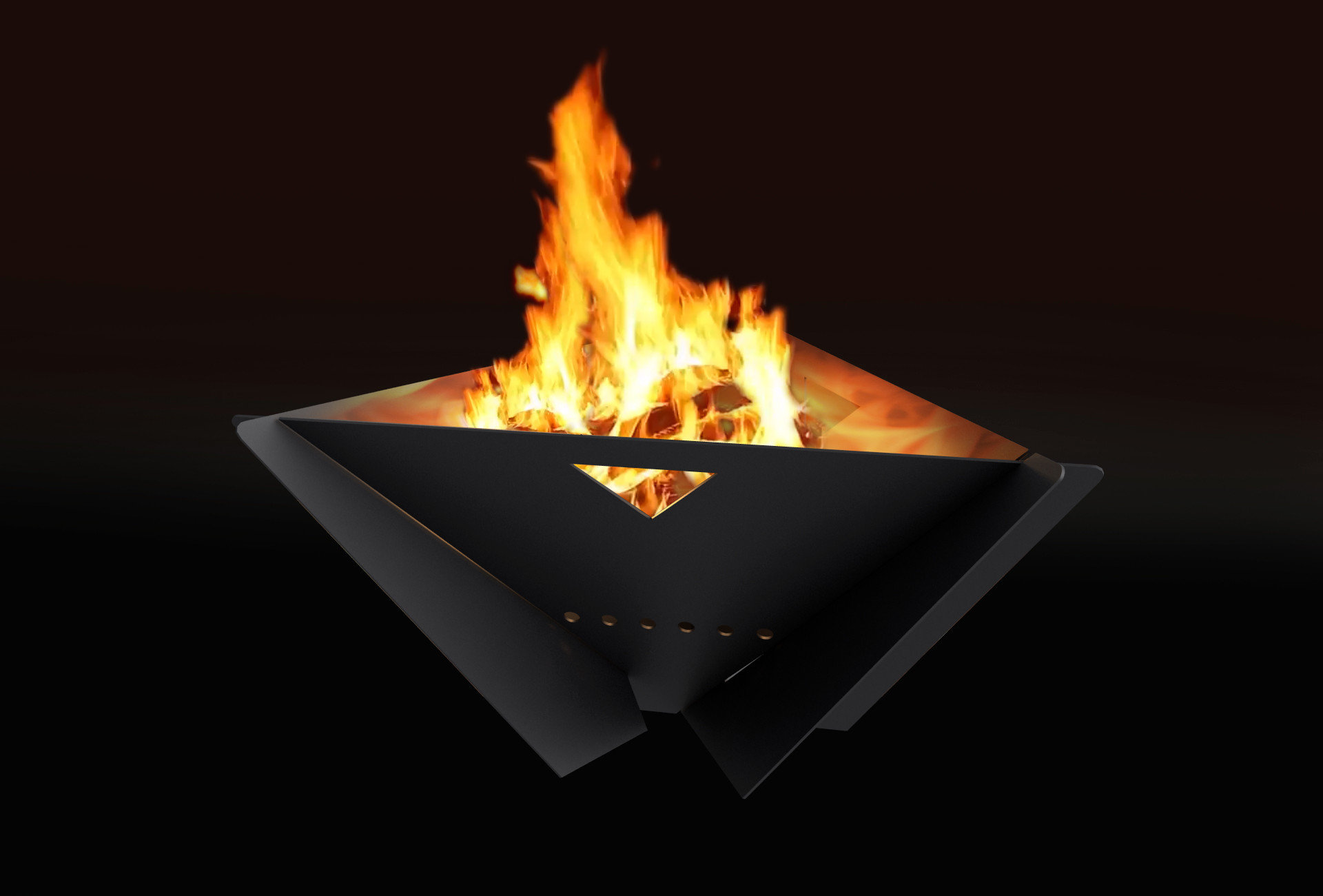 Delta Firepit, Black - Industrial - Fire Pits - by MF Fire Inc. | Houzz