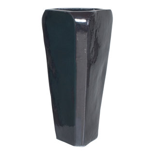 Triangle Pot, Black 20x36 - Contemporary - Outdoor Pots And Planters ...