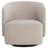 Sarina Swivel Lounge Chair, Meg Taupe / Meg Gold - Transitional ...