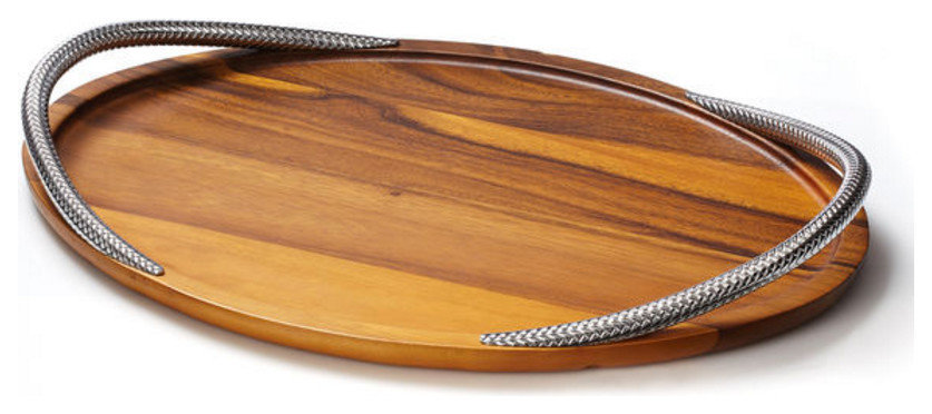Nambé 19" Braid Serving Tray - Contemporary - Serving Trays - by Unique ...