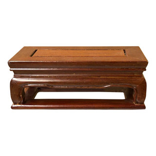 7.5" Light Brown Rectangular Curve Legs Wood Display Stand Riser ...