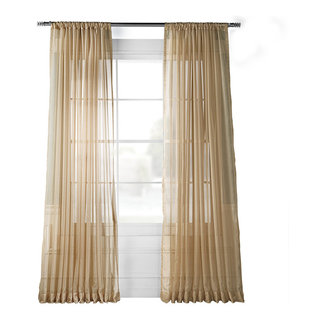 Extra Wide Solid Voile Poly Sheer Curtain, 100"x84" - Contemporary ...