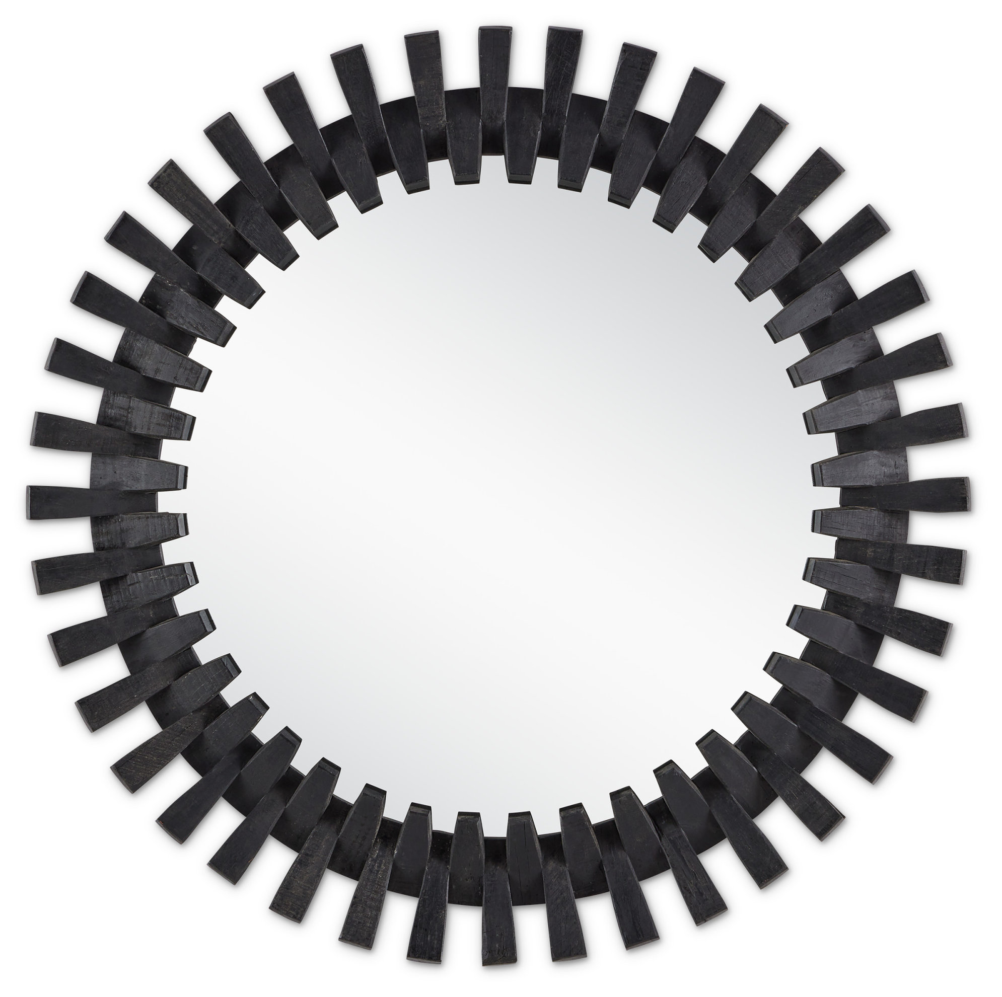 Diza Round Black Mirror - Rustic - Wall Mirrors - by Currey & Company ...