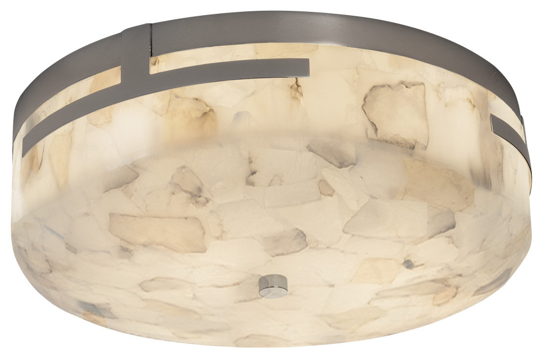 Atlas 14" LED Round Flush-Mount, Brushed Nickel - Transitional - Flush ...