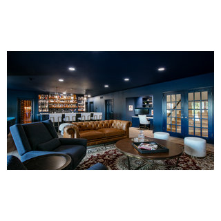 Moody Dramatic Basement Remodel - Transitional - Basement - St Louis ...