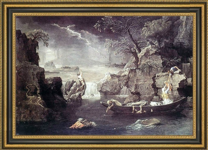 Nicolas Poussin Winter Framed Canvas Print, 16"x24" - Traditional ...