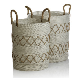 Sabatino 2-Piece Agel Basket Set - Beach Style - Baskets - by Zodax | Houzz