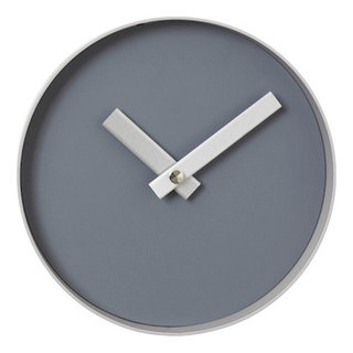 Blomus Rim Wall Clock 8In Steel, Grey Face, Light Grey Rim ...