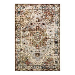 Oriental Weavers Sphinx Juliette 205E Vintage/Distressed Rug, Grey/Rust ...