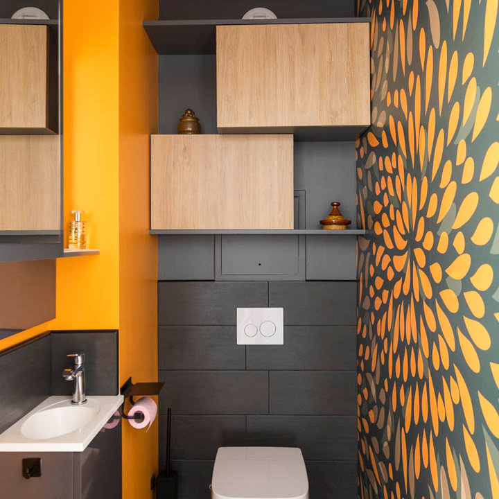 75 Beautiful Powder Room with a Wall-mount Toilet Ideas & Designs ...