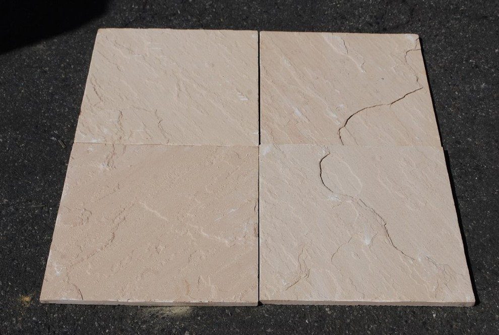 Peach Blossom Sandstone Tiles, Natural Cleft Face, Gauged Back Finish ...