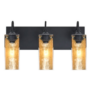 Duke 3 Light Wall Lighting, Black - Industrial - Bathroom Vanity ...