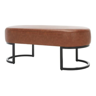 Glamorous Oval Bench, Minimalistic Design with Faux Leather Seat ...