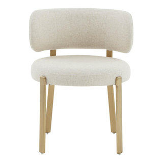 Margaret Cream Linen Dining Chair - Contemporary - Dining Chairs - by ...