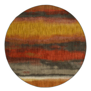 Karastan Rugs Odin Multi 8' Round Area Rug, 8' Round - Contemporary ...