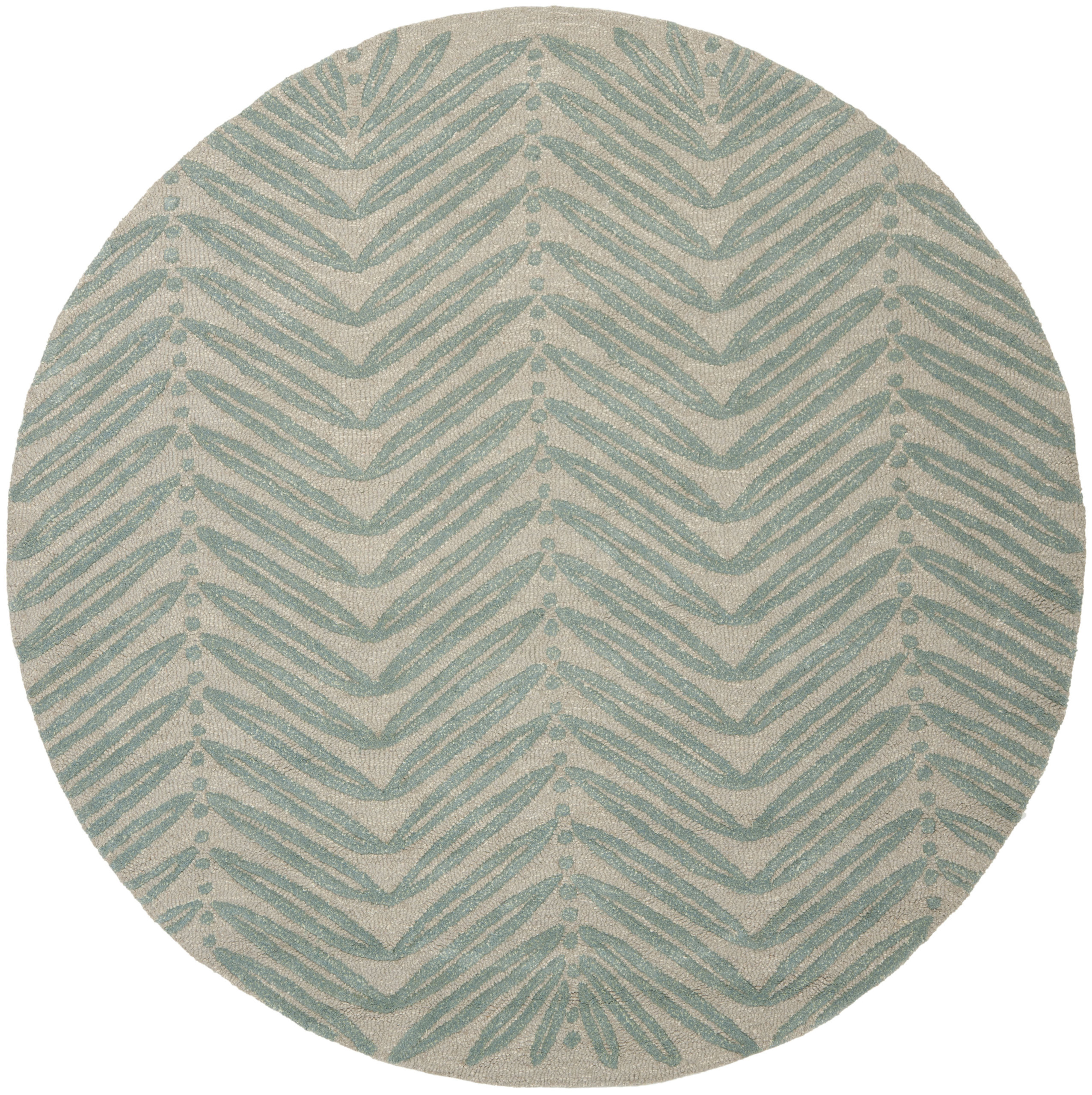 Safavieh Martha Stewart Chevron Leaves Rug, Blue Fir, 6' Round ...