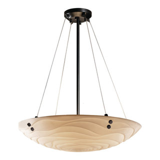 60-inch Pendant Bowl - PAIR CYLINDRICAL FINIALS - Transitional ...