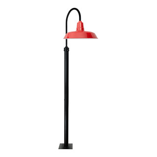 Cocoweb 12" Oldage LED Street Lamp in Red With 8' Post, 8' - Farmhouse ...
