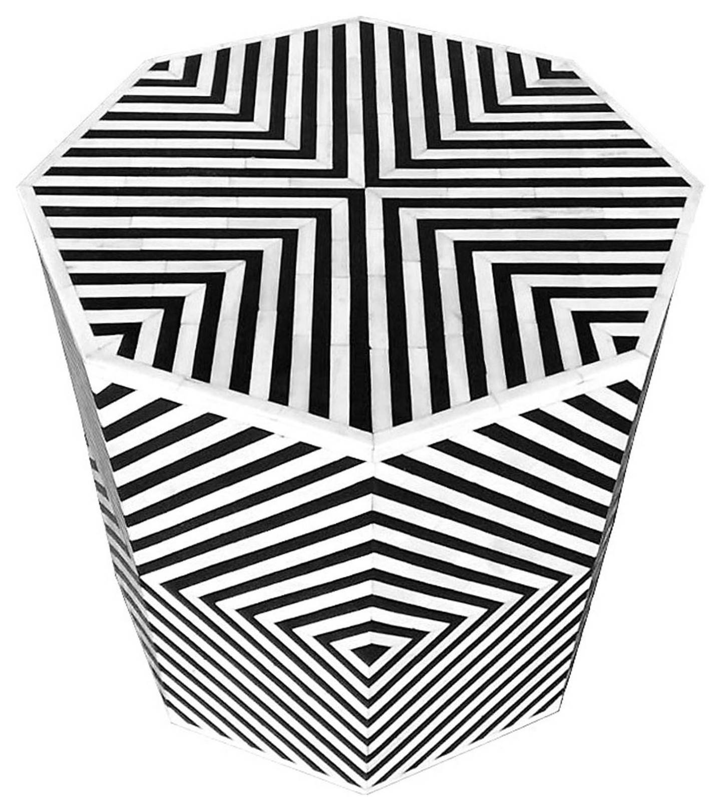 Geometric Bone Inlay Octagonal Side Table - Contemporary - Side Tables ...
