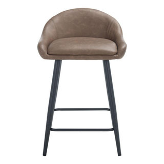 Kyle Counter Stool set of 2 Saddle / Black - Midcentury - Bar Stools ...