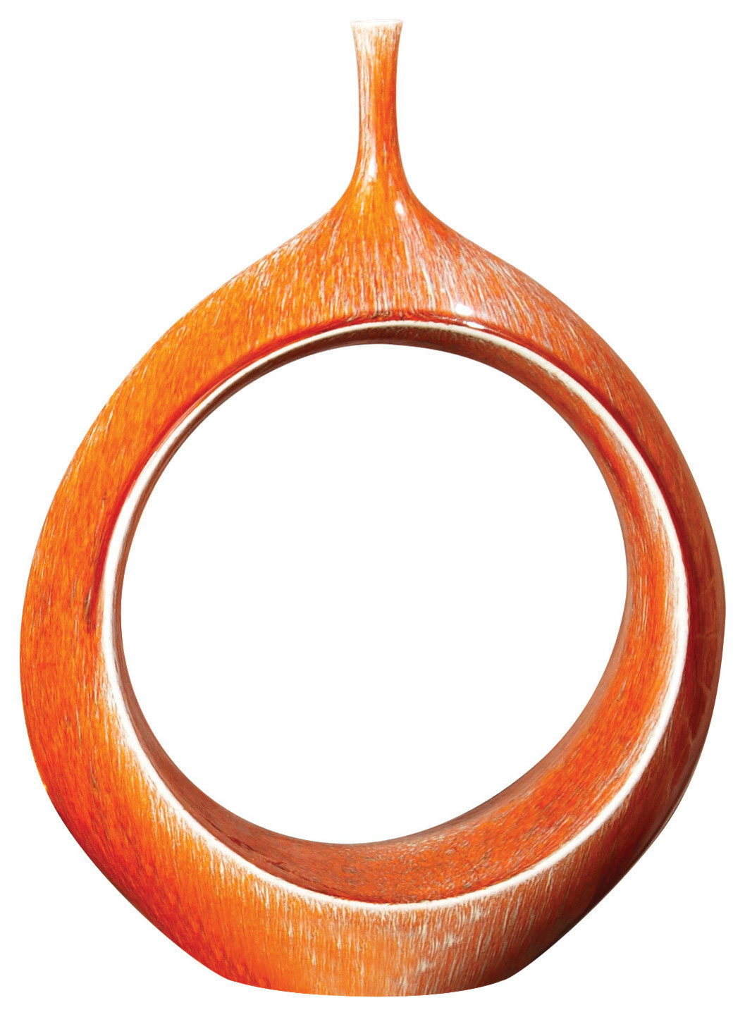 Open Oval Ring Vase, Orange, 5.5"x10"x22", 5"x12"x15.75" - Contemporary ...